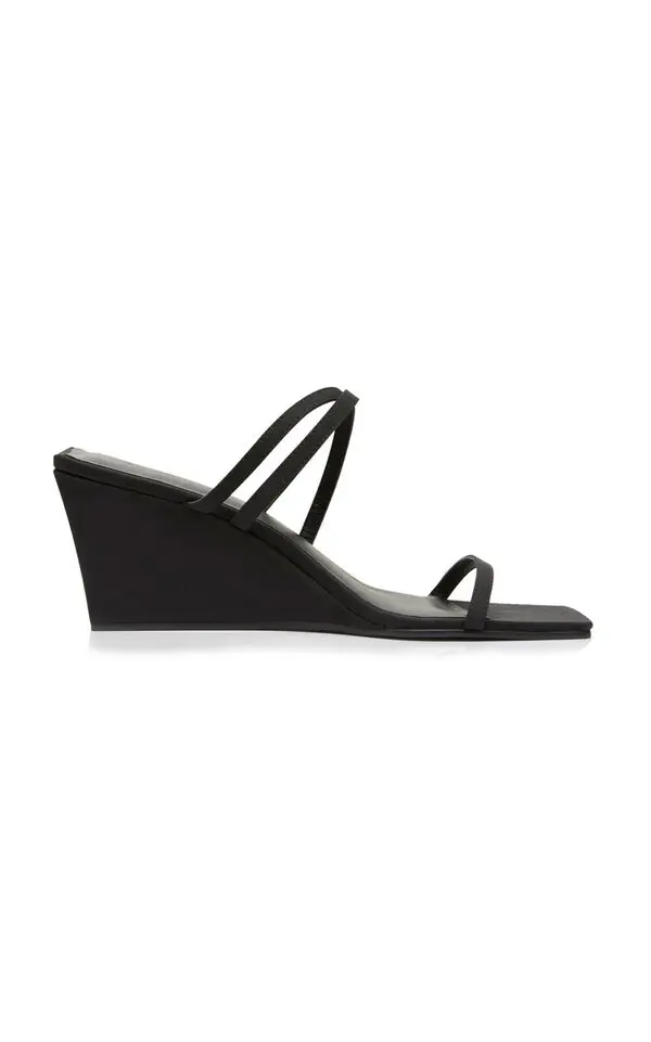 ST. AGNI Strappy Wedge Sandals With Square Toe