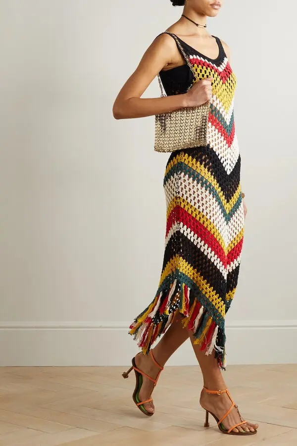 Dodo Bar Or Morten Tasseled Crocheted Cotton Midi Dress In Yellow - 30% Off  | Editorialist