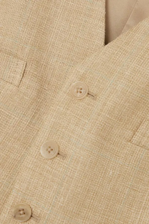 Ralph Lauren Jaiden Checked Silk And Linen-blend Tweed Vest