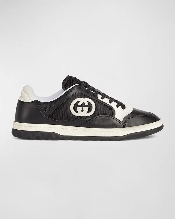Gucci Black and White Athletic Shoes Gucci GG Embossed Sneaker Black White (Women main image 2