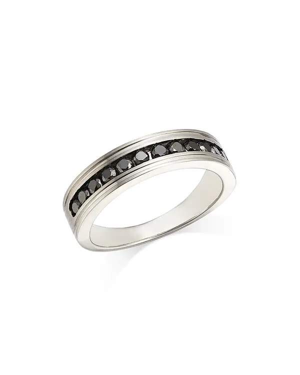 Bloomingdale'S 14k White Gold Black Diamond Band - Black/white