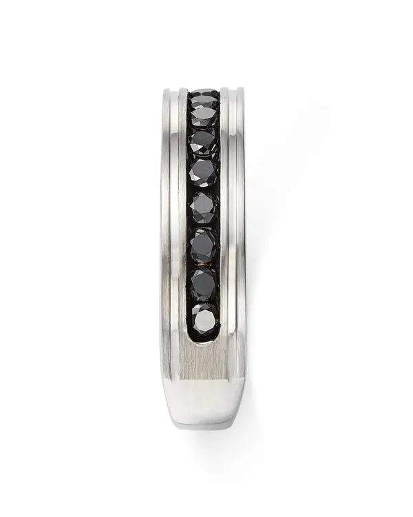 Bloomingdale'S 14k White Gold Black Diamond Band