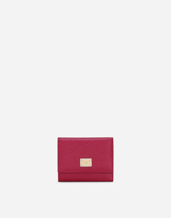 Dolce & Gabbana Dauphine Calfskin French-flap Wallet - Fuchsia