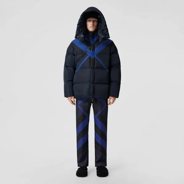 Burberry Detachable Hood Chevron Check Nylon Puffer Jacket Exclusive Capsule Collection