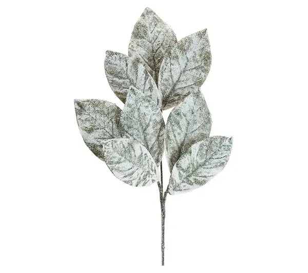 MELROSE Frosted Magnolia Leaf Spray - One-color