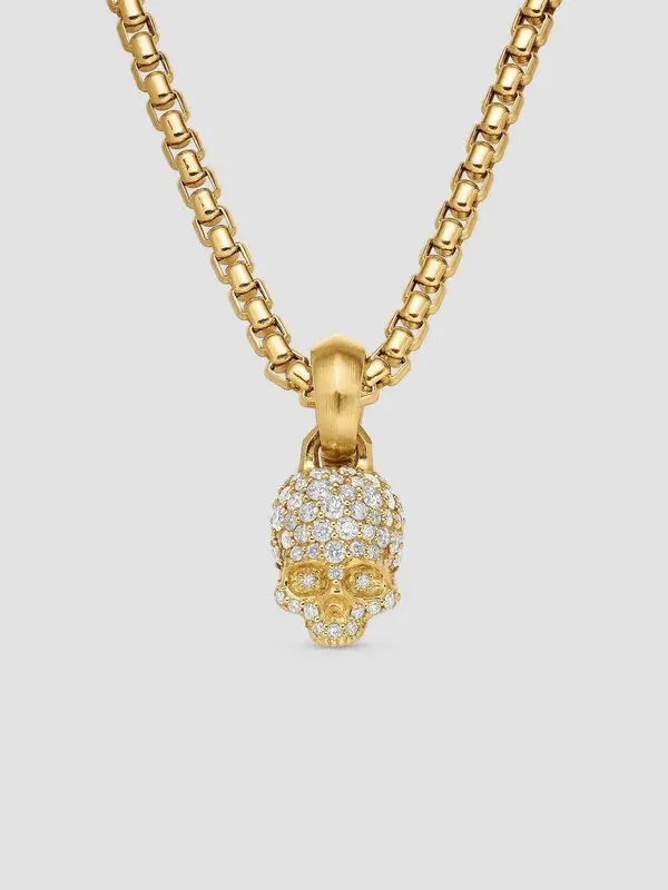 David Yurman Skull Amulet With Full Pavé Diamonds And 18k 19.3mm - Diamond