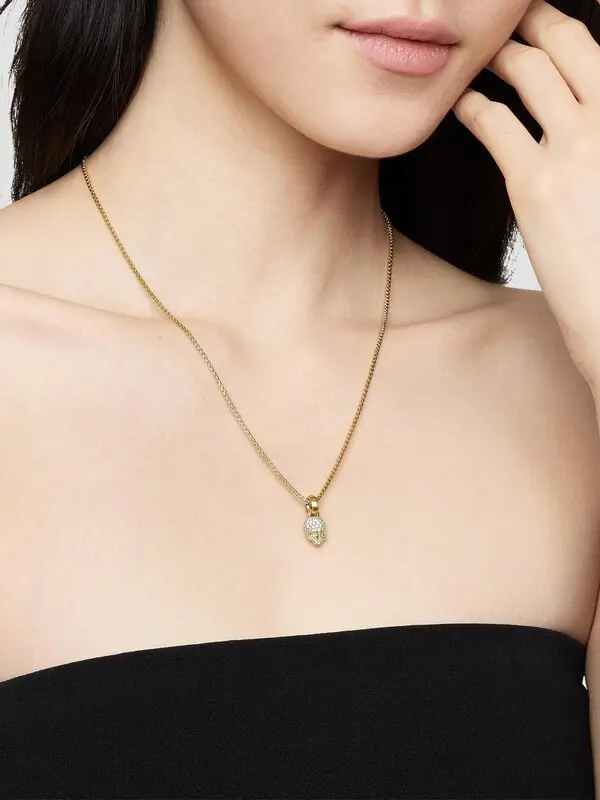 David Yurman Skull Amulet With Full Pavé Diamonds And 18k 19.3mm