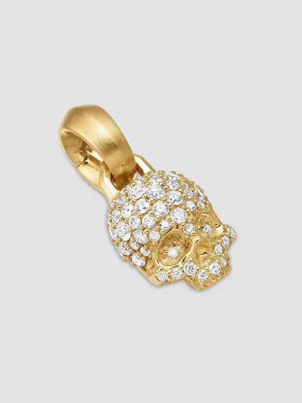 David Yurman Skull Amulet With Full Pavé Diamonds And 18k 19.3mm