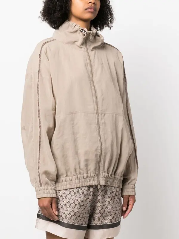 Brunello Cucinelli Monili-embellished Cotton Track Jacket