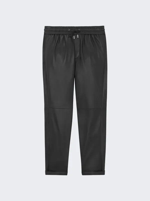 Saint Laurent Lambskin Sweatpants - Black