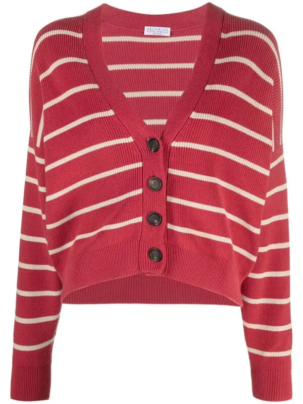 Brunello Cucinelli Striped Cotton Cardigan