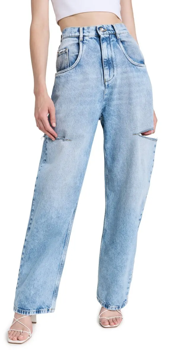 MAISON MARGIELA Denim Jeans With Cutout Detail - Blue