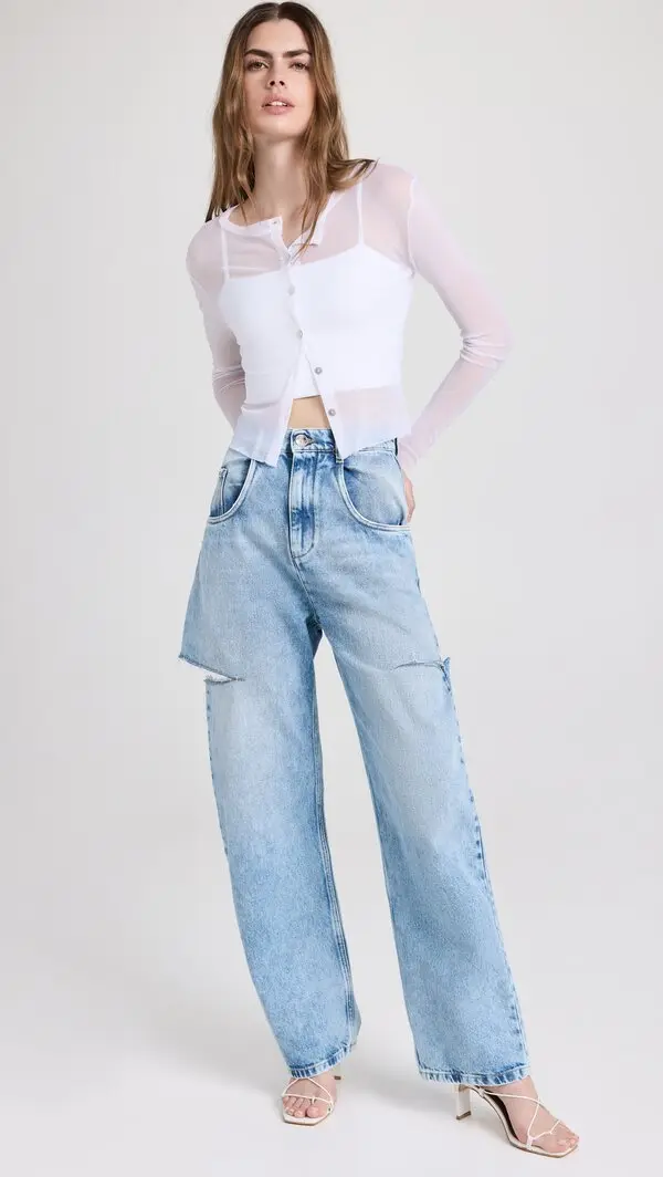MAISON MARGIELA Denim Jeans With Cutout Detail - Blue