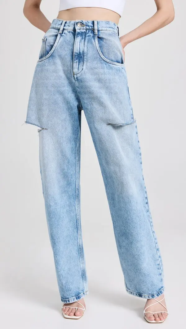 MAISON MARGIELA Denim Jeans With Cutout Detail - Blue