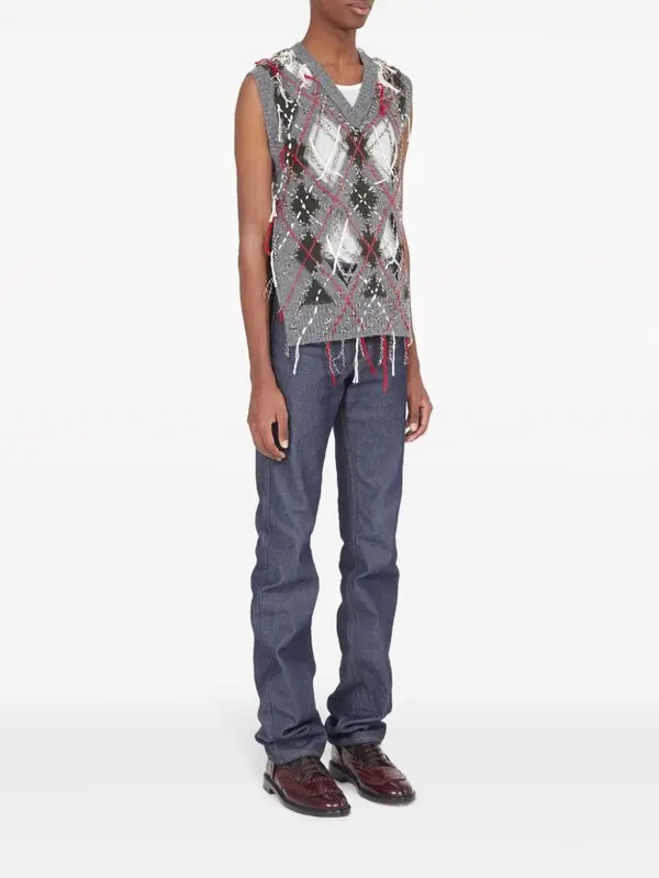 MAISON MARGIELA Cut-out Intarsia Knit Vest
