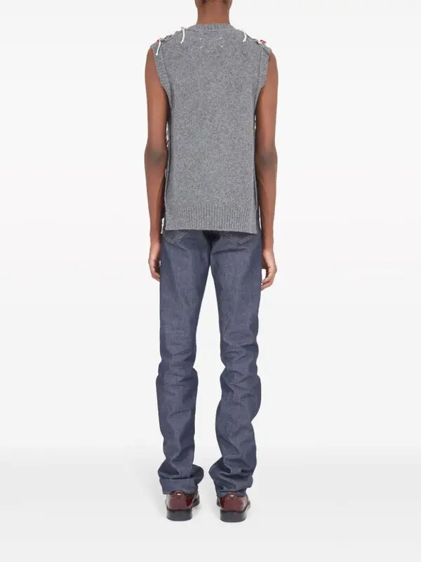 MAISON MARGIELA Cut-out Intarsia Knit Vest