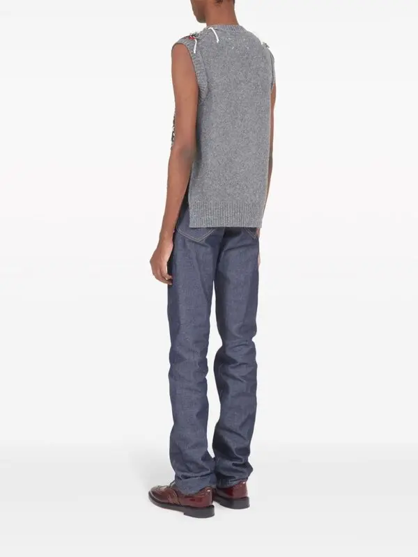MAISON MARGIELA Cut-out Intarsia Knit Vest