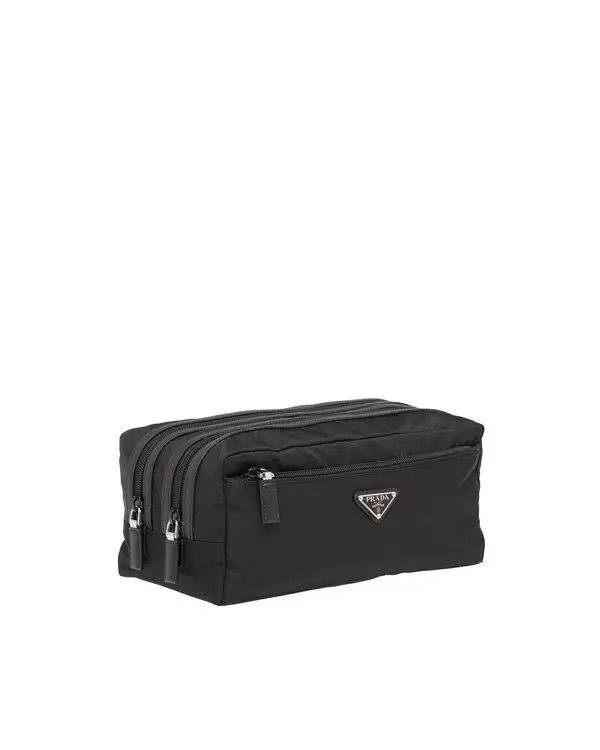 Prada Re-nylon And Saffiano Leather Travel Pouch
