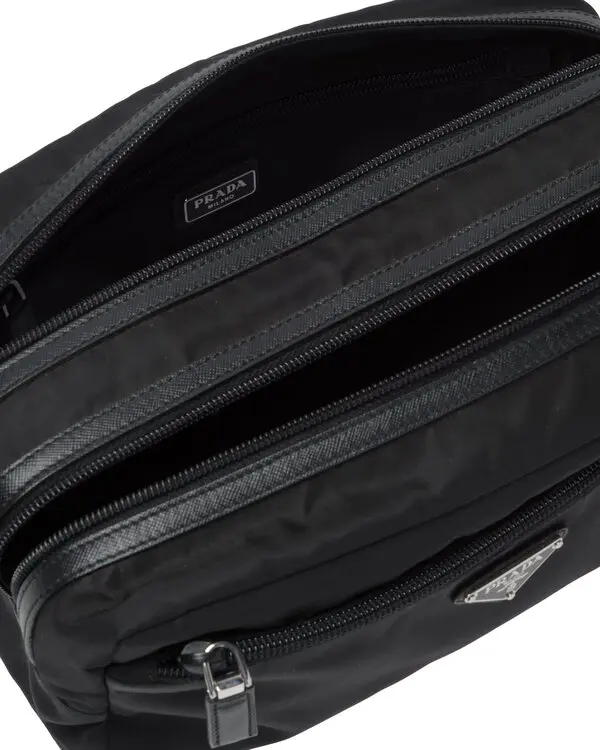 Prada Re-nylon And Saffiano Leather Travel Pouch