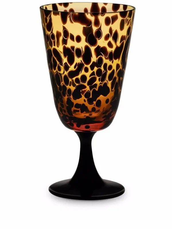 Dolce & Gabbana Spotted Hand-blown Murano Wine Glass - Black