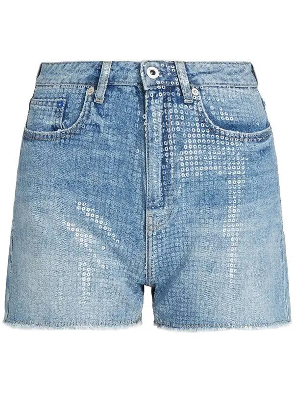 Karl Lagerfeld Sequin-embellished Denim Shorts