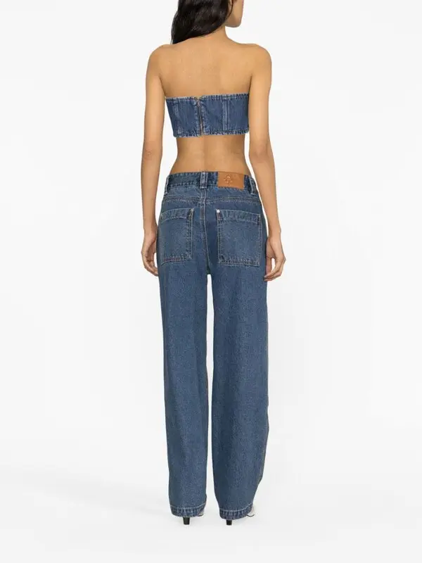 MONOT Denim Bandeau Top