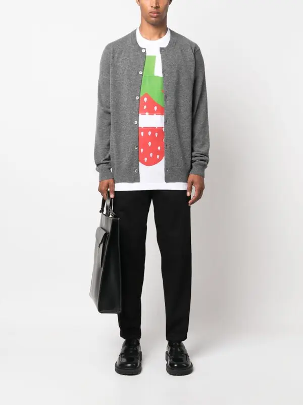Comme Des Garçons Round-neck Knit Cardigan