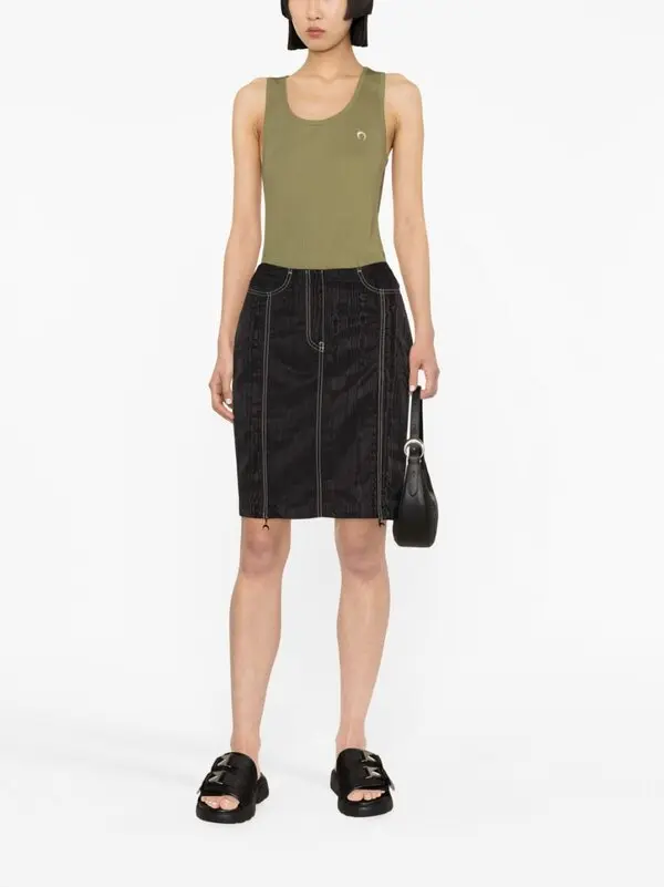 MARINE SERRE Crescent Moon Pendant Skirt