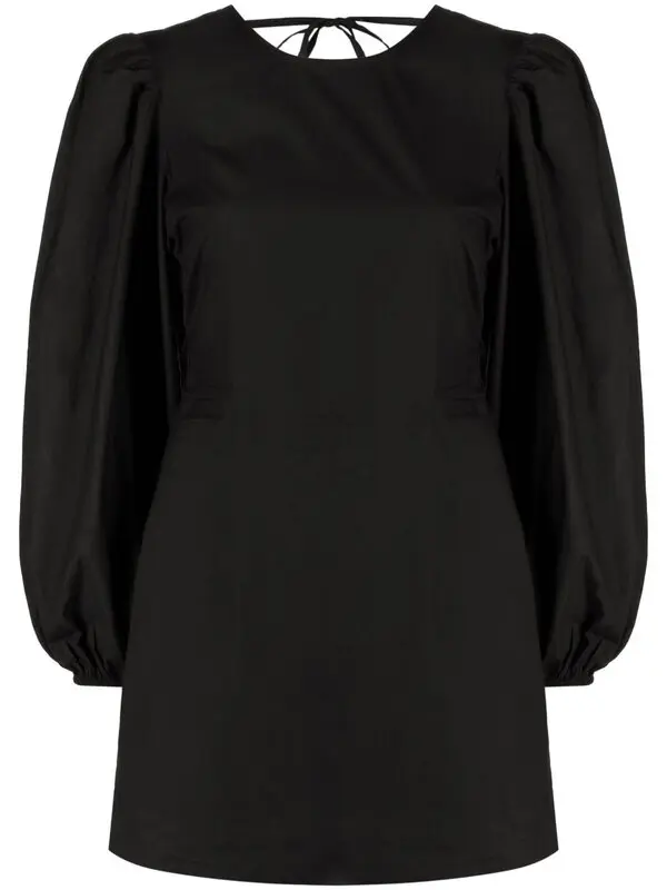 GANNI Open-back Organic Cotton Minidress - Black