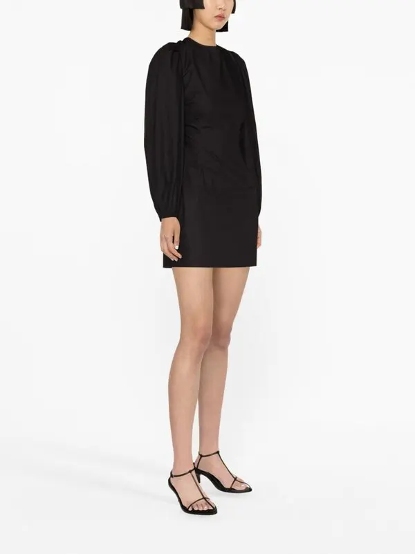 GANNI Open-back Organic Cotton Minidress - Black