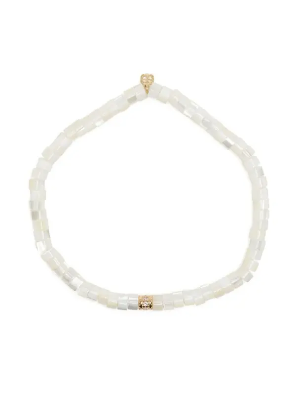 SYDNEY EVAN 14kt Yellow Gold Pearl And Diamond Bracelet - White