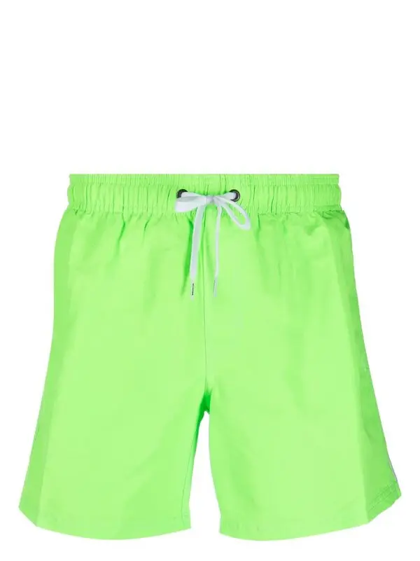 Sundek Logo-patch Striped Swim Shorts - Green