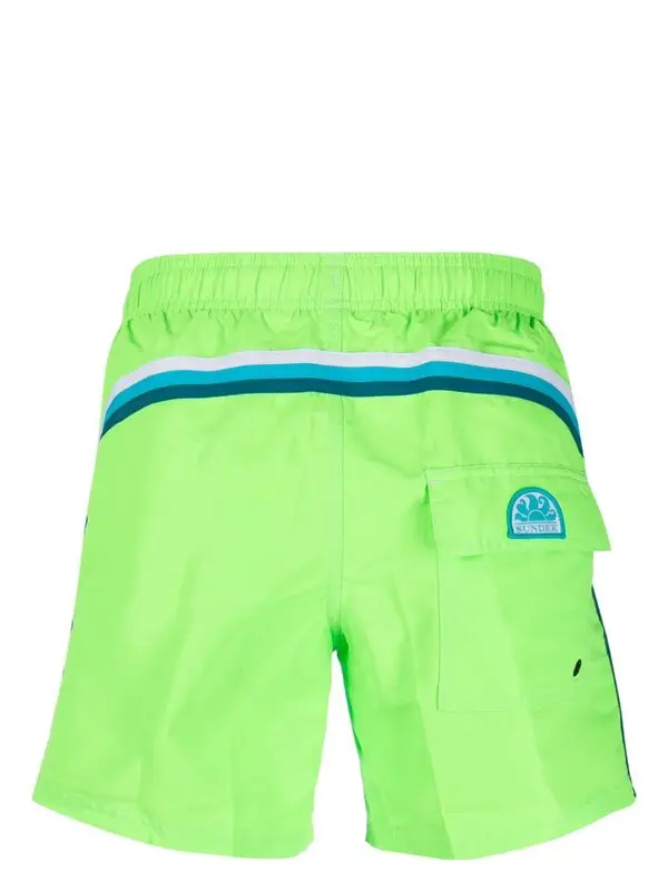 Sundek Logo-patch Striped Swim Shorts