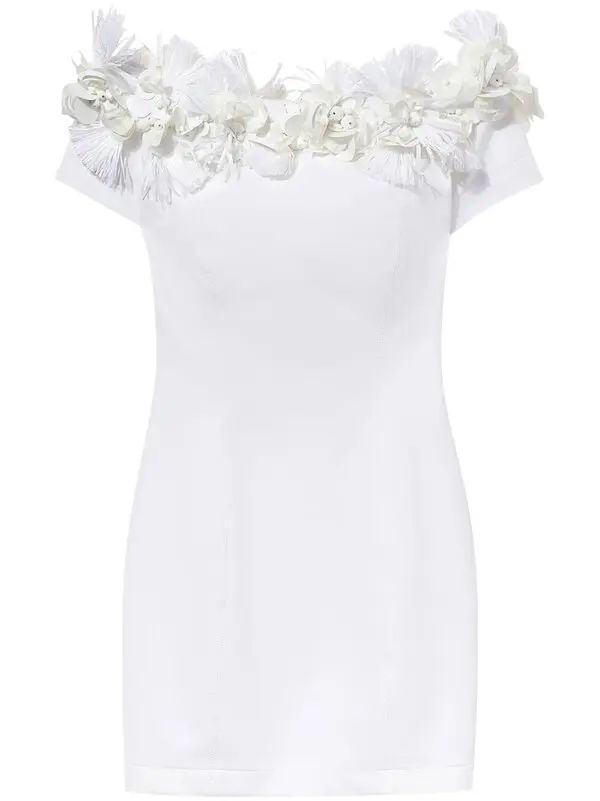 Emilio Pucci Floral-appliqué Off-shoulder Minidress