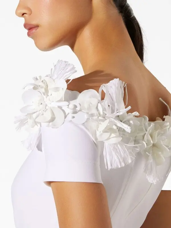 Emilio Pucci Floral-appliqué Off-shoulder Minidress