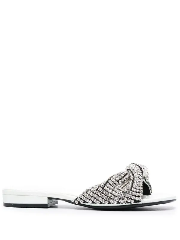 SERGIO ROSSI Evangelie Crystal-embellished Sandals - Silver