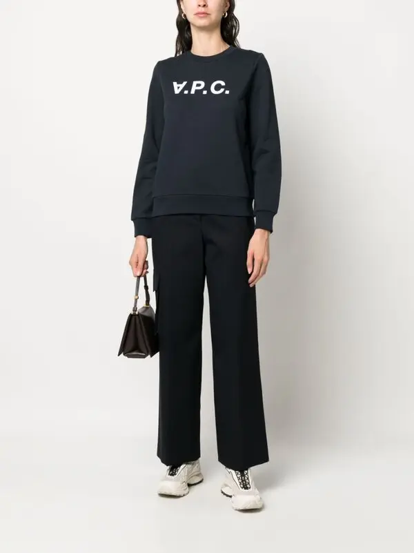 A.p.c. Vpc Logo-print Sweatshirt - Blue