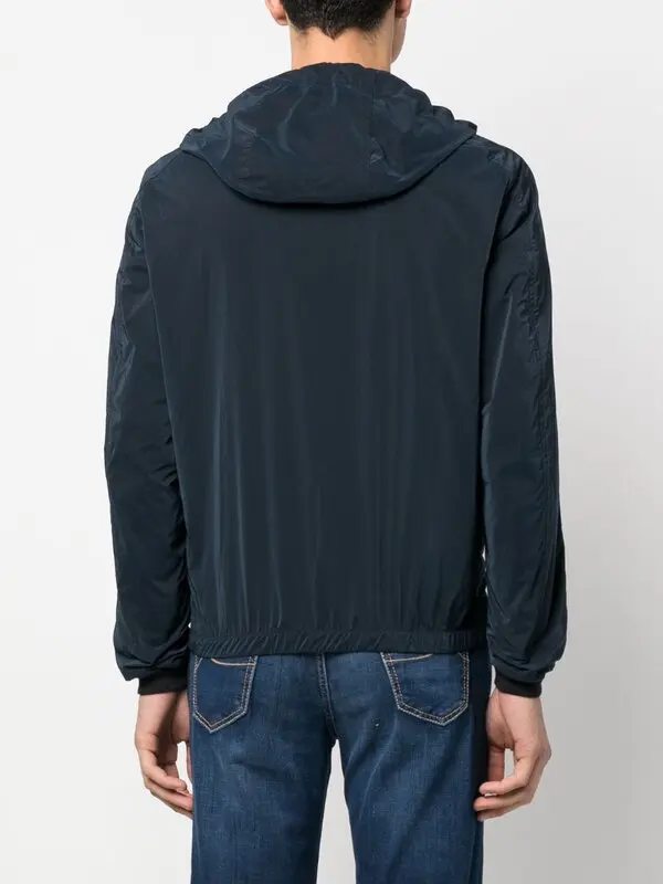 MOORER Zip-up Hooded Jacket - Blue