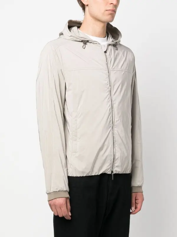 MOORER Logo-tag Zip-up Jacket - Neutrals