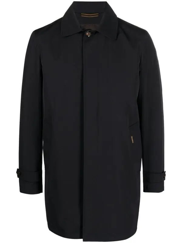 MOORER Classic-collar Trench Coat - Blue