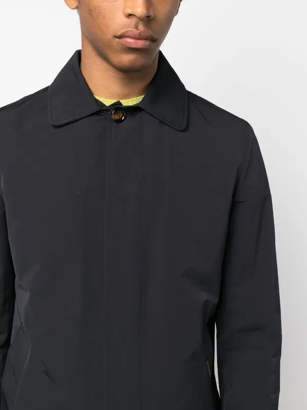 MOORER Classic-collar Trench Coat - Blue