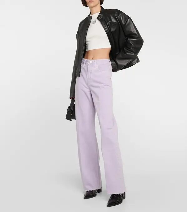 FRAME Le High 'n' Tight Wide-leg Jeans - Purple