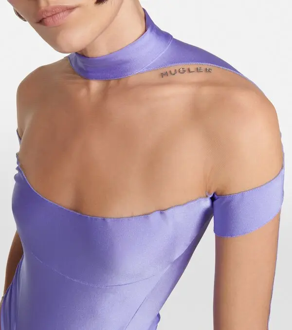 MUGLER Paneled Tulle Bodysuit