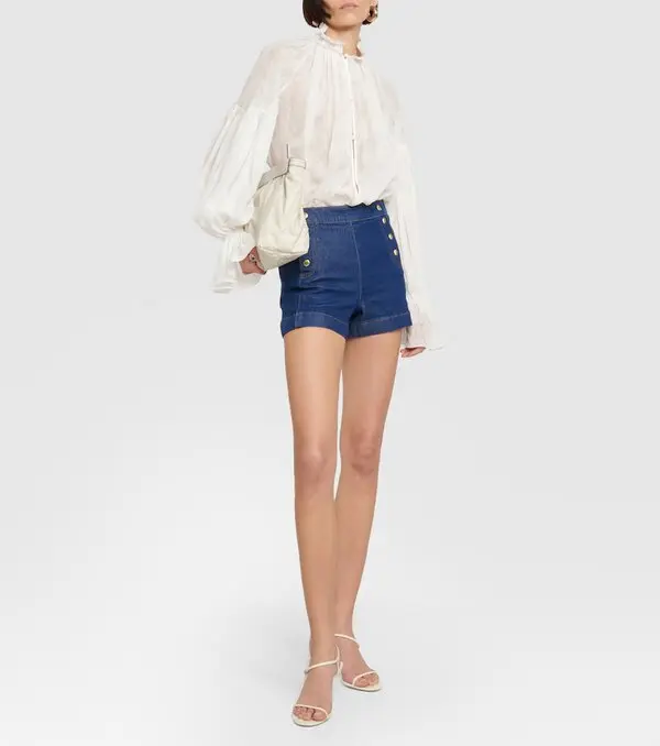 FRAME Sailor High-rise Denim Shorts