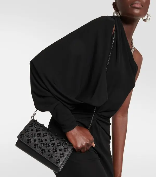 CHRISTIAN LOUBOUTIN Paloma Embellished Leather Wallet On Chain