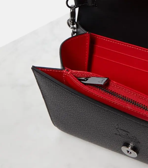 CHRISTIAN LOUBOUTIN Paloma Embellished Leather Wallet On Chain