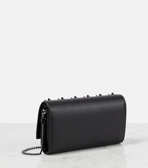CHRISTIAN LOUBOUTIN Paloma Embellished Leather Wallet On Chain
