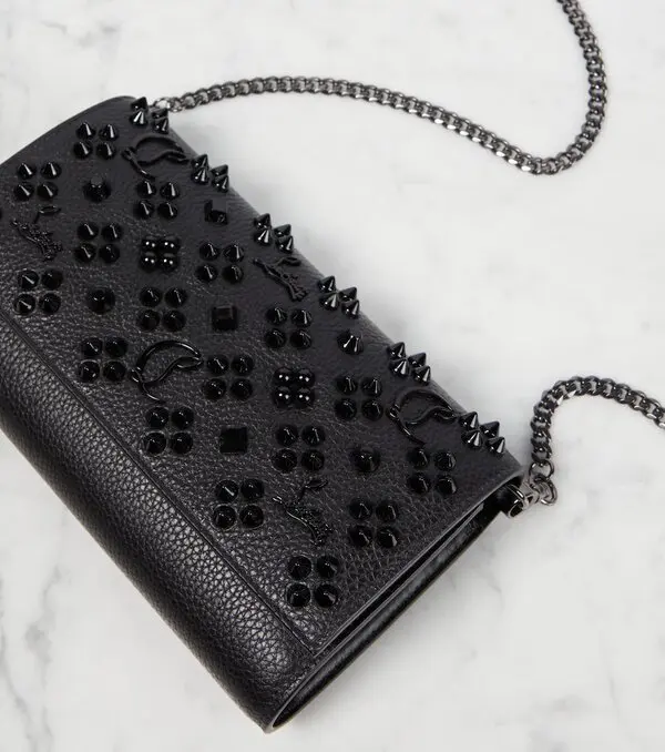 CHRISTIAN LOUBOUTIN Paloma Embellished Leather Wallet On Chain