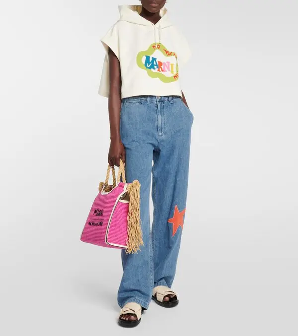Marni X No Vacancy Inn Raffia Tote Bag