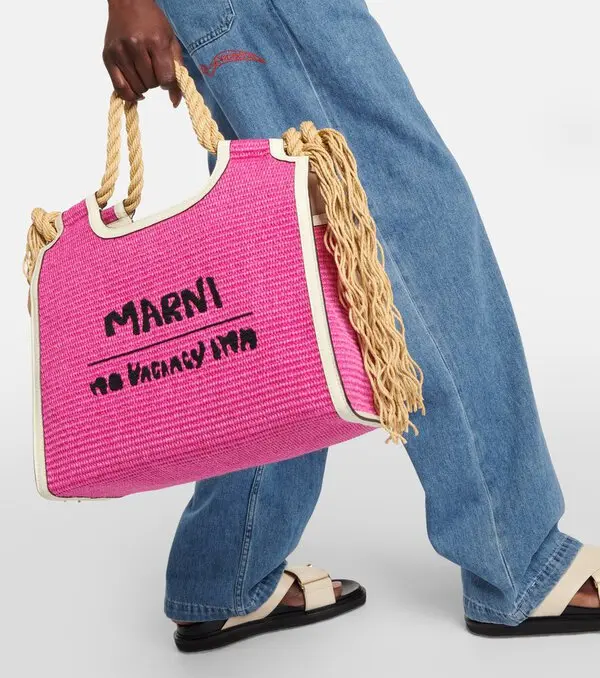 Marni X No Vacancy Inn Raffia Tote Bag
